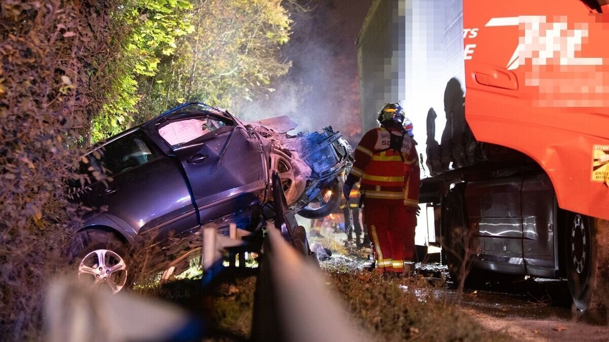 Accident grave entre une voiture et un poids lourd dans l’Oise - One Media